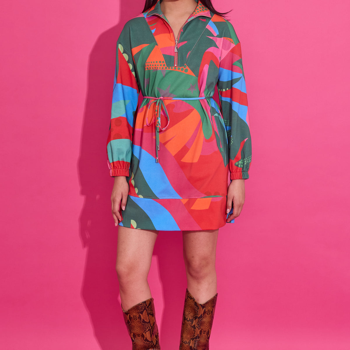 Logan Dress - Tropical Jingle – Pink of the Pines